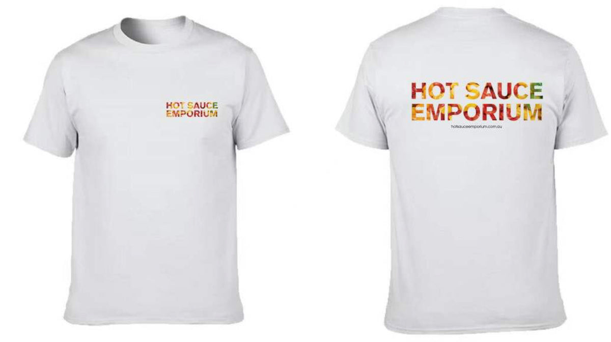 Hot Sauce Emporium T Shirt ‘white Hot Sauce Emporium Au